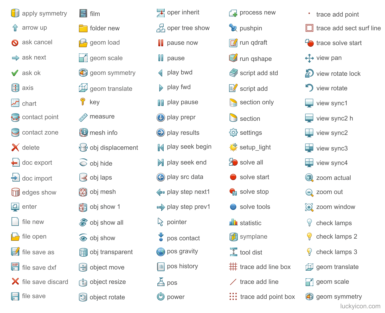 Set of icons for QForm software products